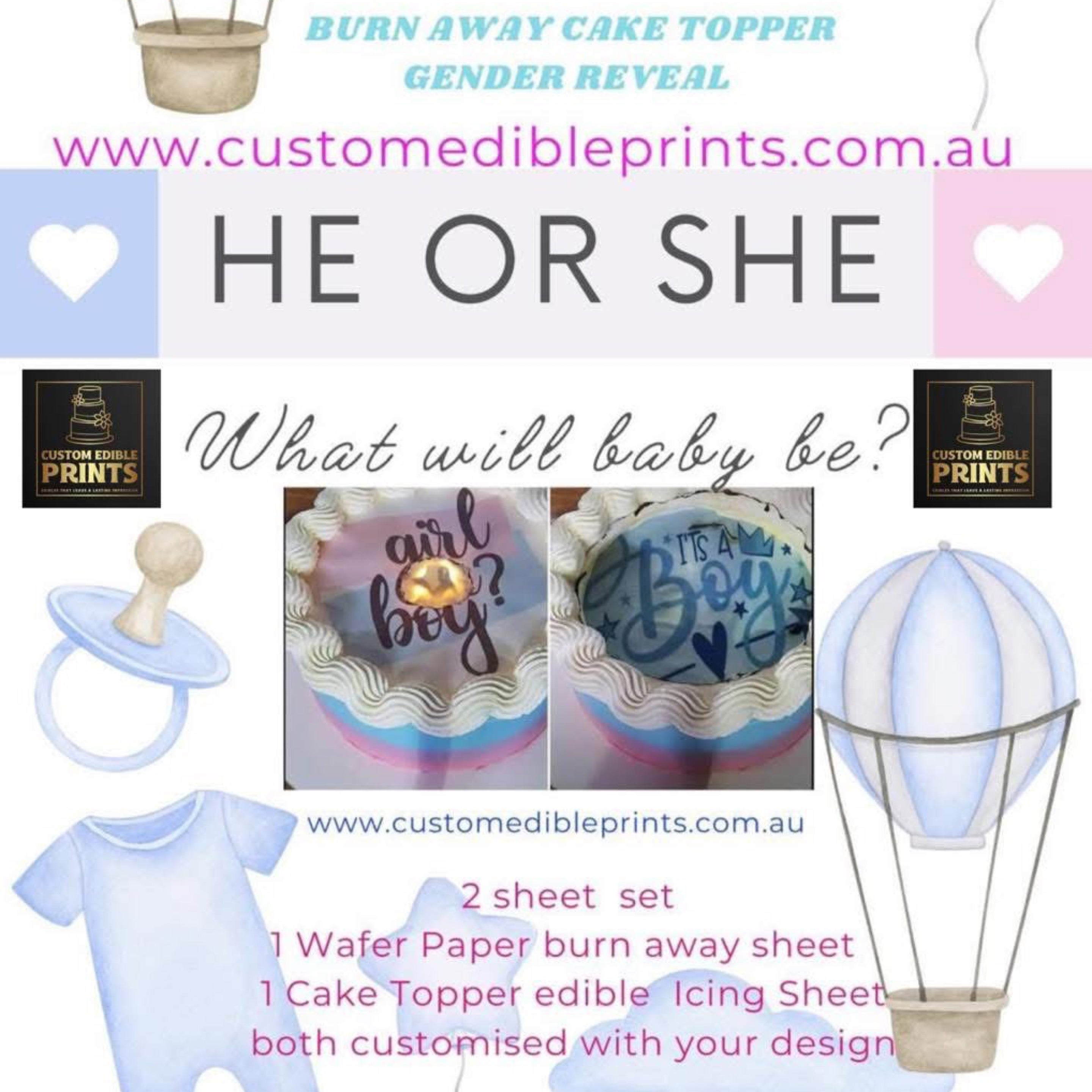 Custom Burn Away Cake Toppers | CUSTOM EDIBLE PRINTS