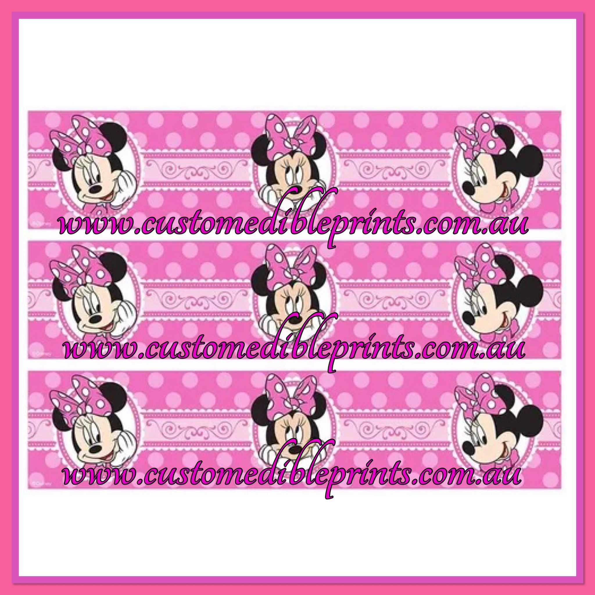 MINNIE MOUSE - CAKE STRIPS A4 EDIBLE IMAGE | CUSTOM EDIBLE PRINTS