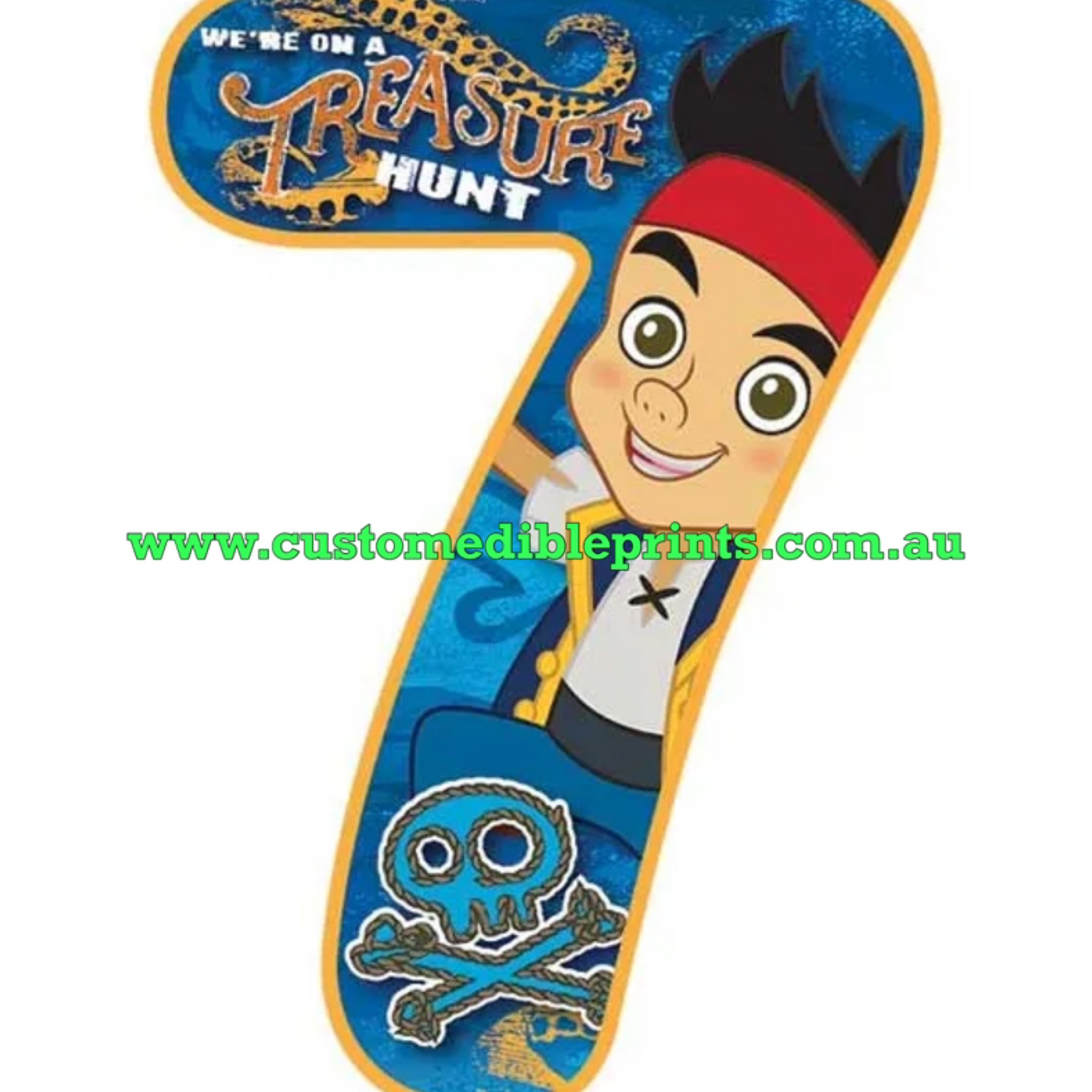 DISNEY JAKE AND THE NEVER LAND PIRATES NUMBER 7 EDIBLE IMAGE | CUSTOM ...