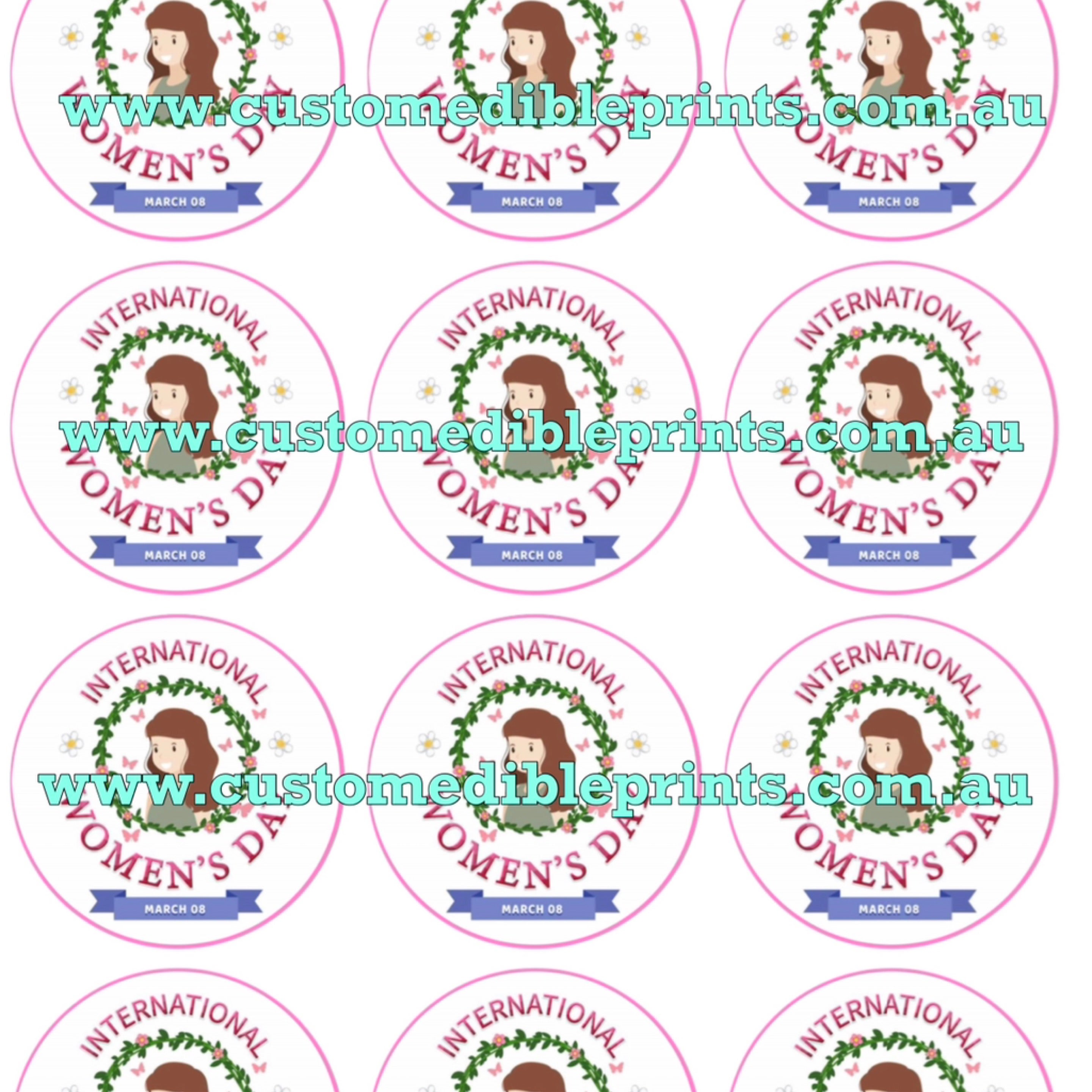 International Women’s Day -2.5”-12 Per Sheet | CUSTOM EDIBLE PRINTS