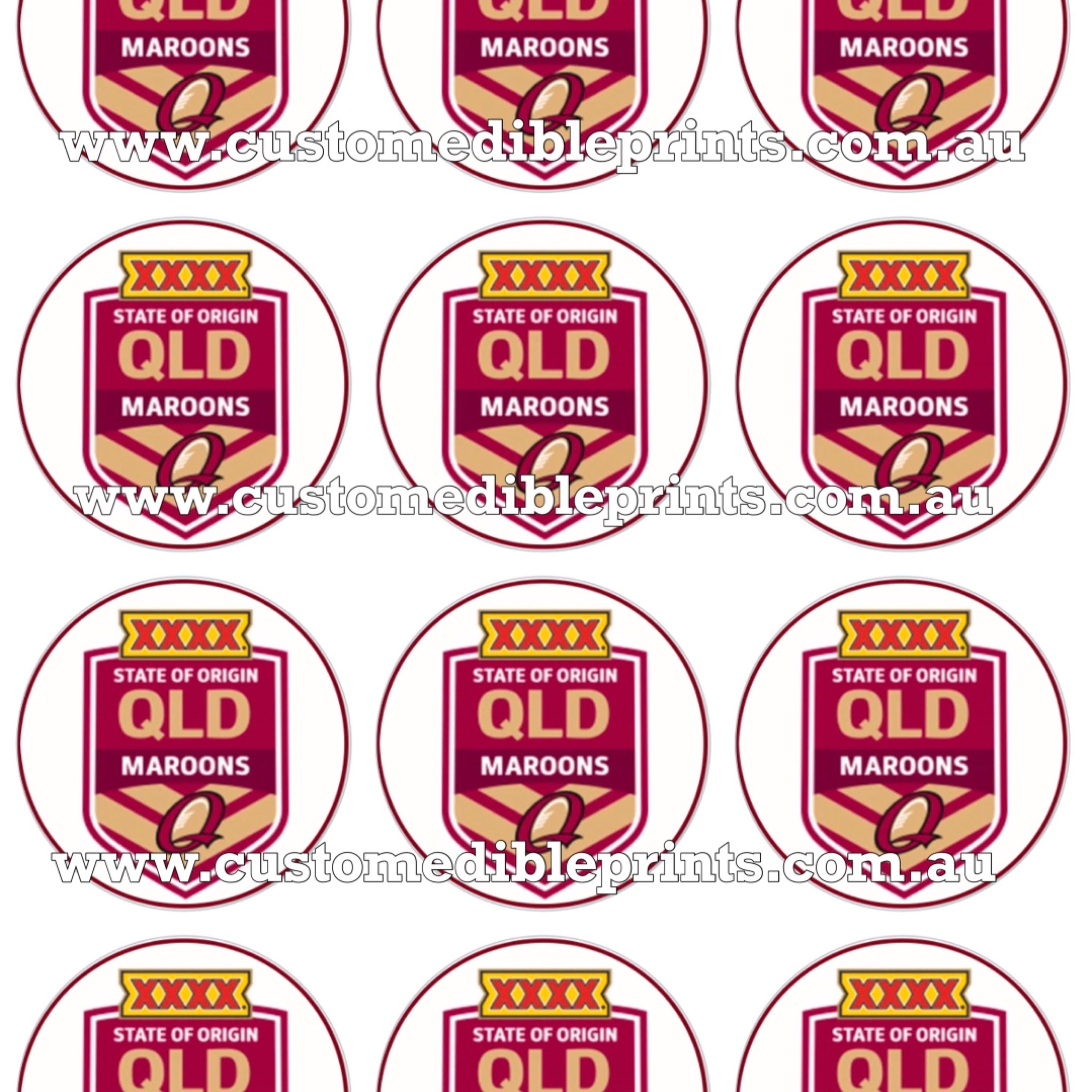 State Of Origin Qld Edible Images-2.”-12 Per Sheet | CUSTOM EDIBLE PRINTS