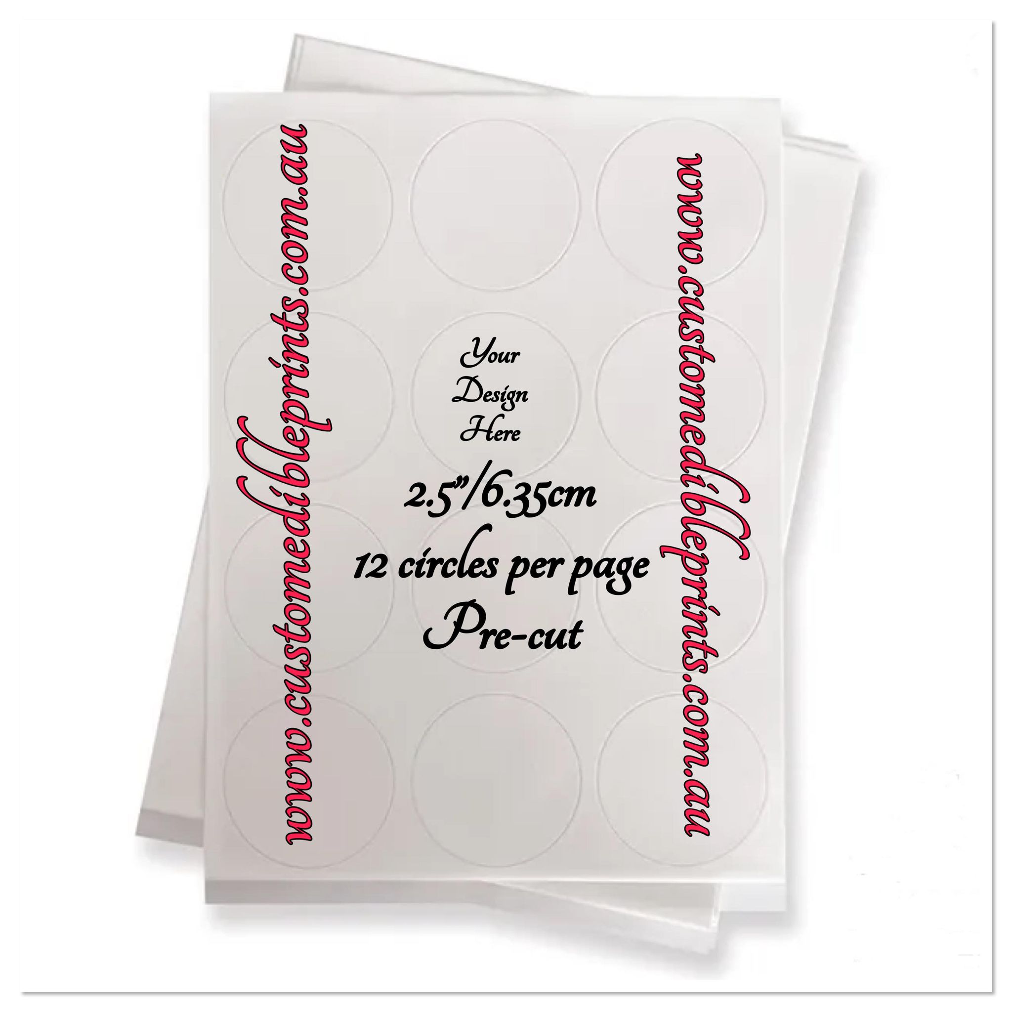 Custom Print Edible Icing Sheet - 2.5" - 12 circles per sheet | CUSTOM ...