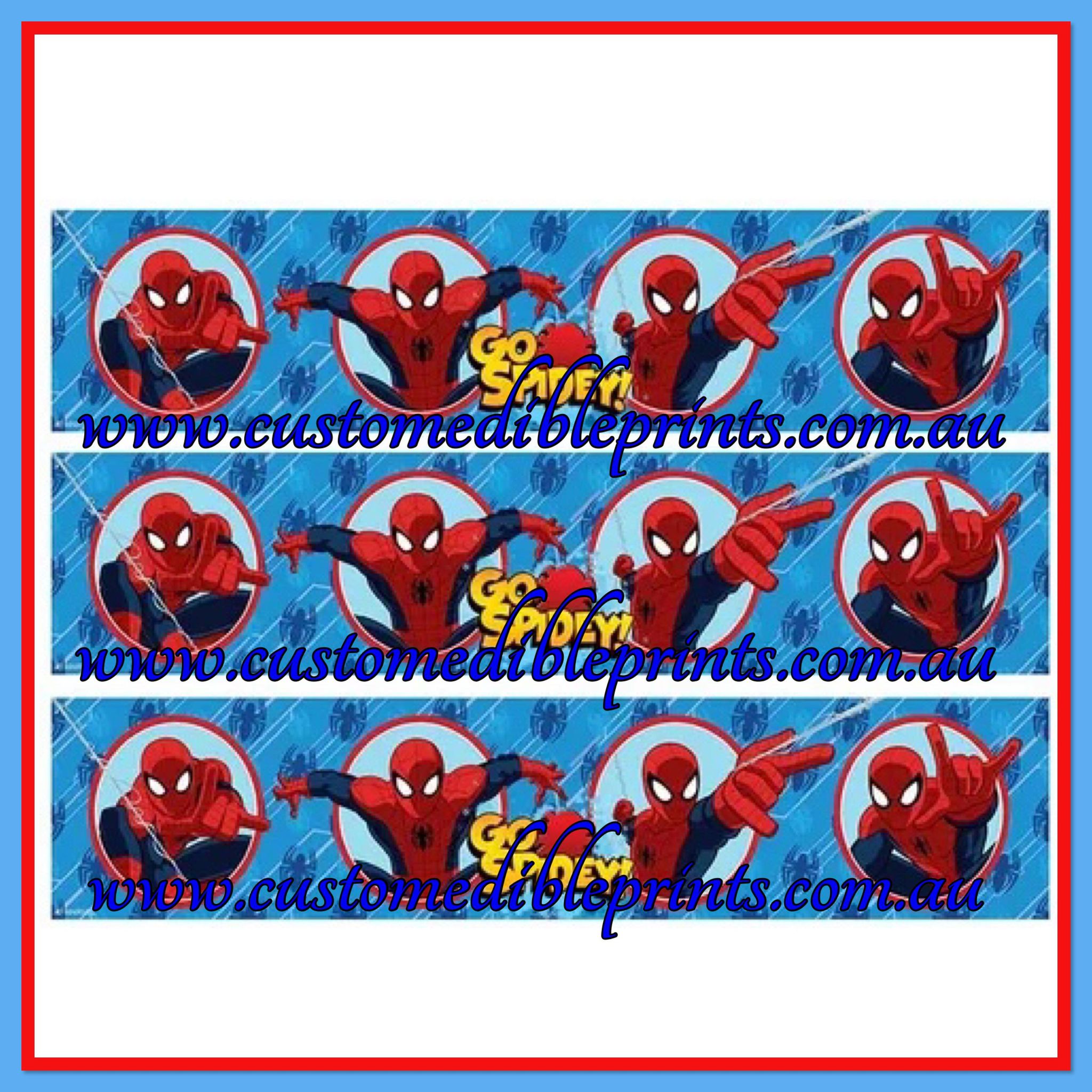 SPIDERMAN CAKE STRIPS A4 EDIBLE IMAGE | CUSTOM EDIBLE PRINTS
