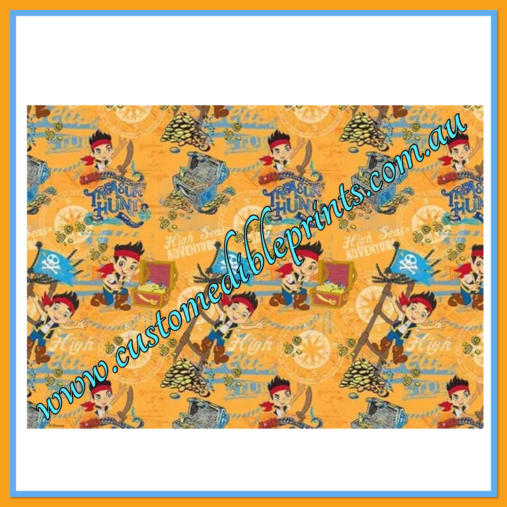 DISNEY JAKE AND THE NEVER LAND PIRATES - PATTERN SHEET A4 EDIBLE IMAGE ...
