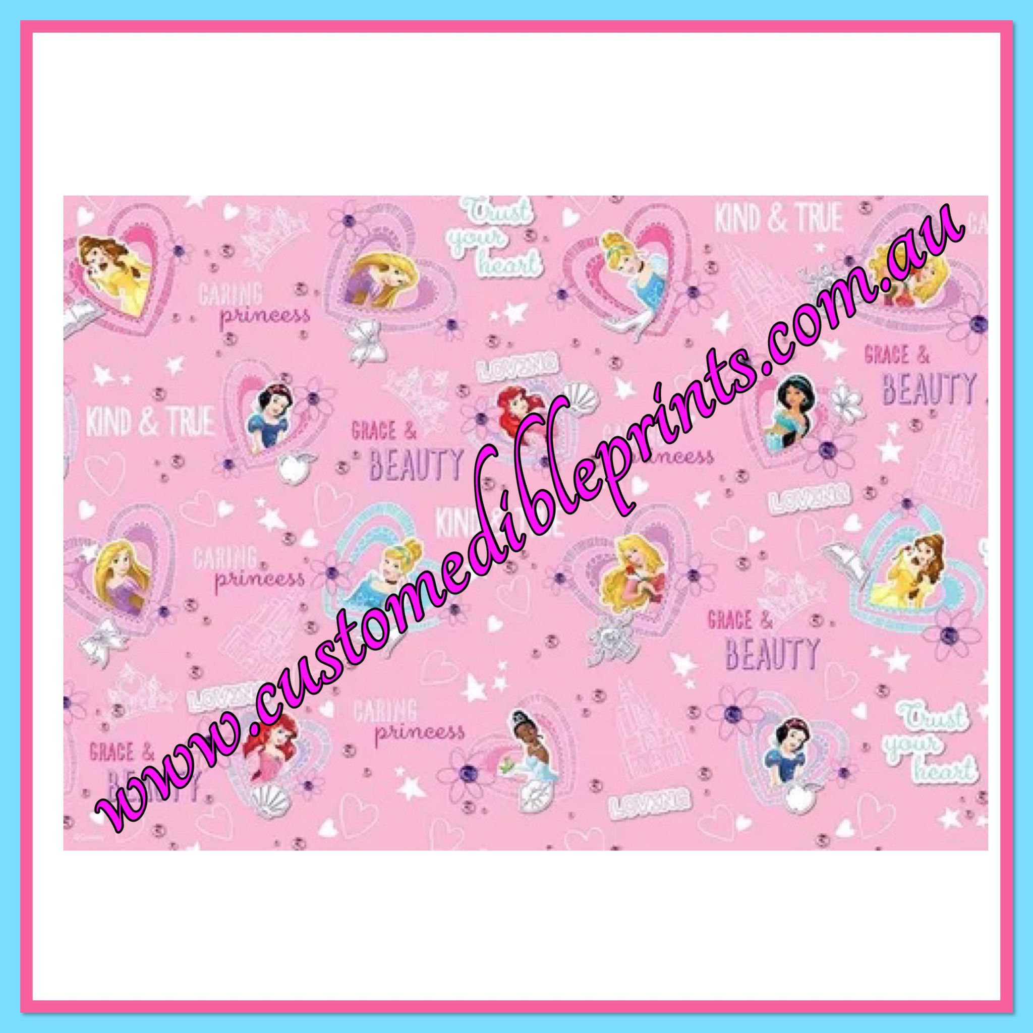 DISNEY PRINCESS - PATTERN SHEET A4 EDIBLE IMAGE | CUSTOM EDIBLE PRINTS