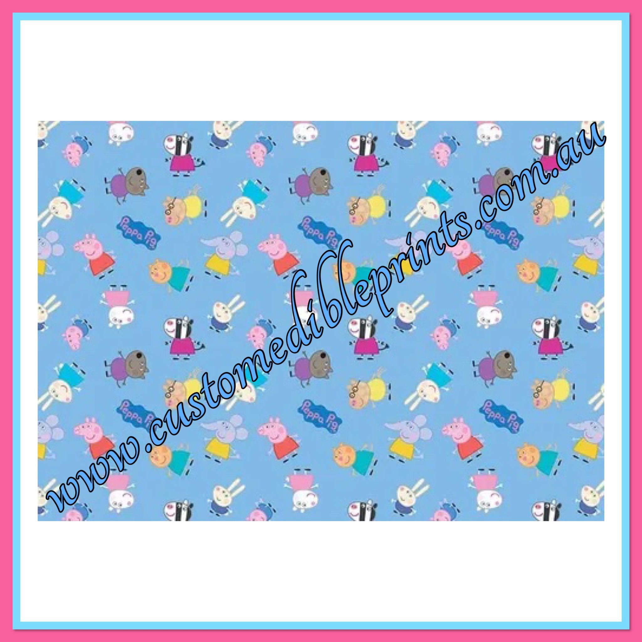 PEPPA PIG PATTERN SHEET A4 EDIBLE IMAGE | CUSTOM EDIBLE PRINTS