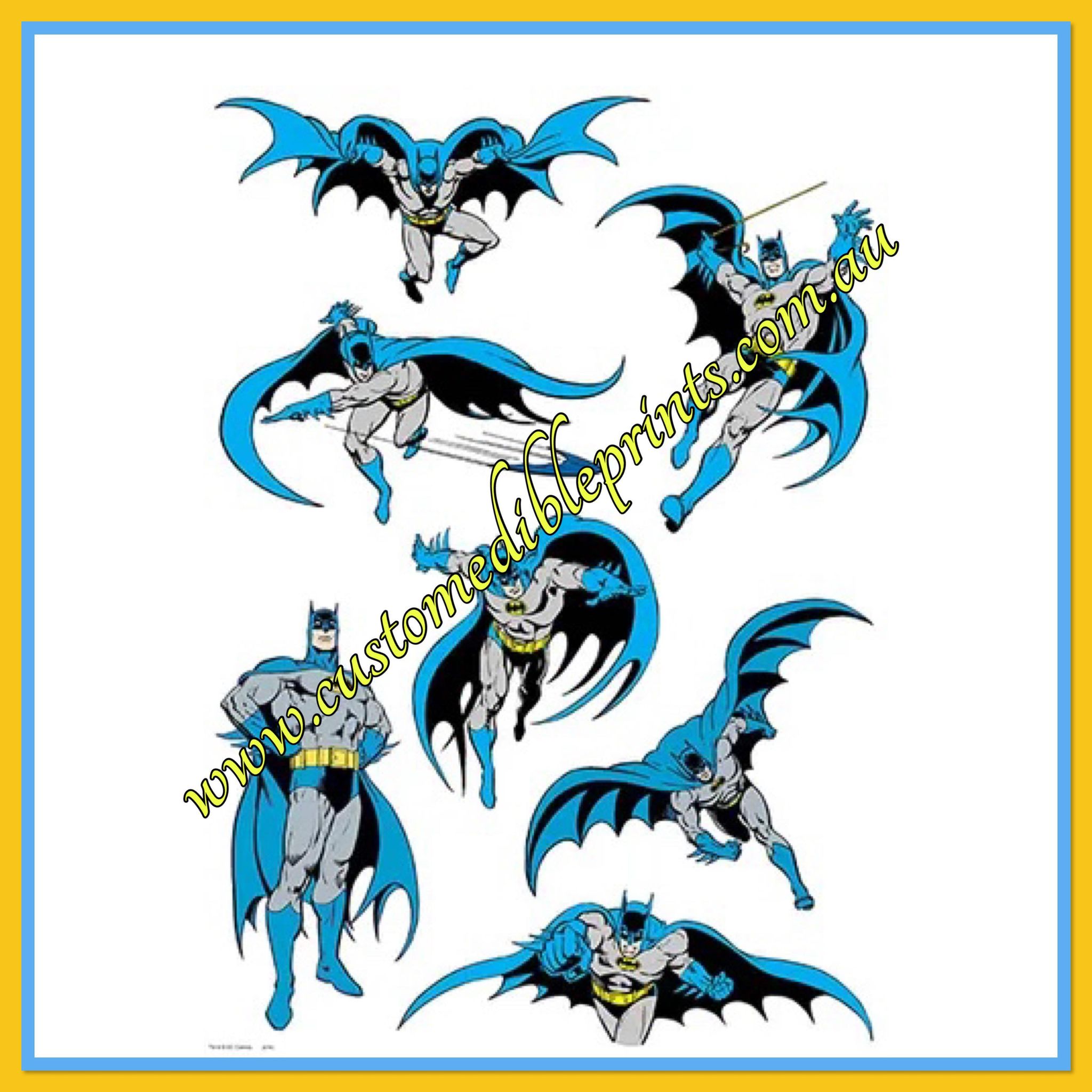 BATMAN CHARACTER SHEET A4 EDIBLE IMAGE | CUSTOM EDIBLE PRINTS