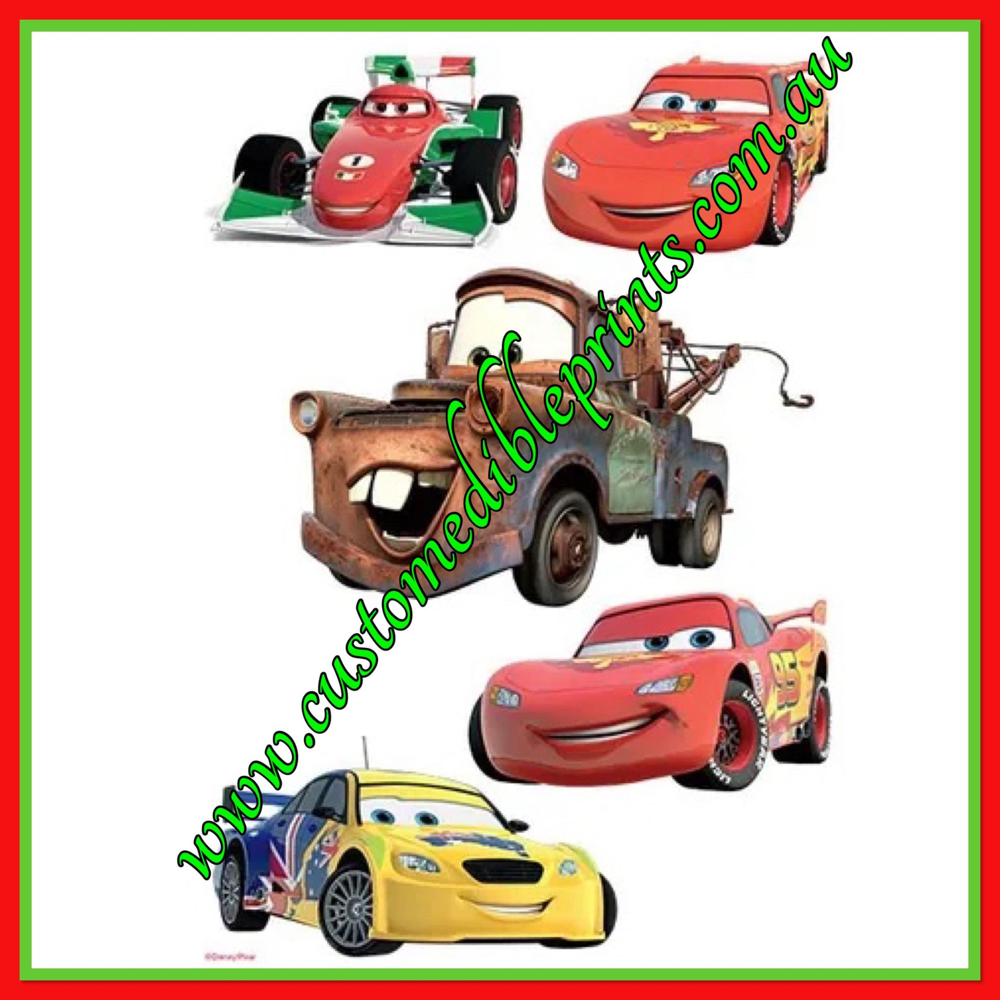 DISNEY CARS - CHARACTER SHEET A4 EDIBLE IMAGE | CUSTOM EDIBLE PRINTS