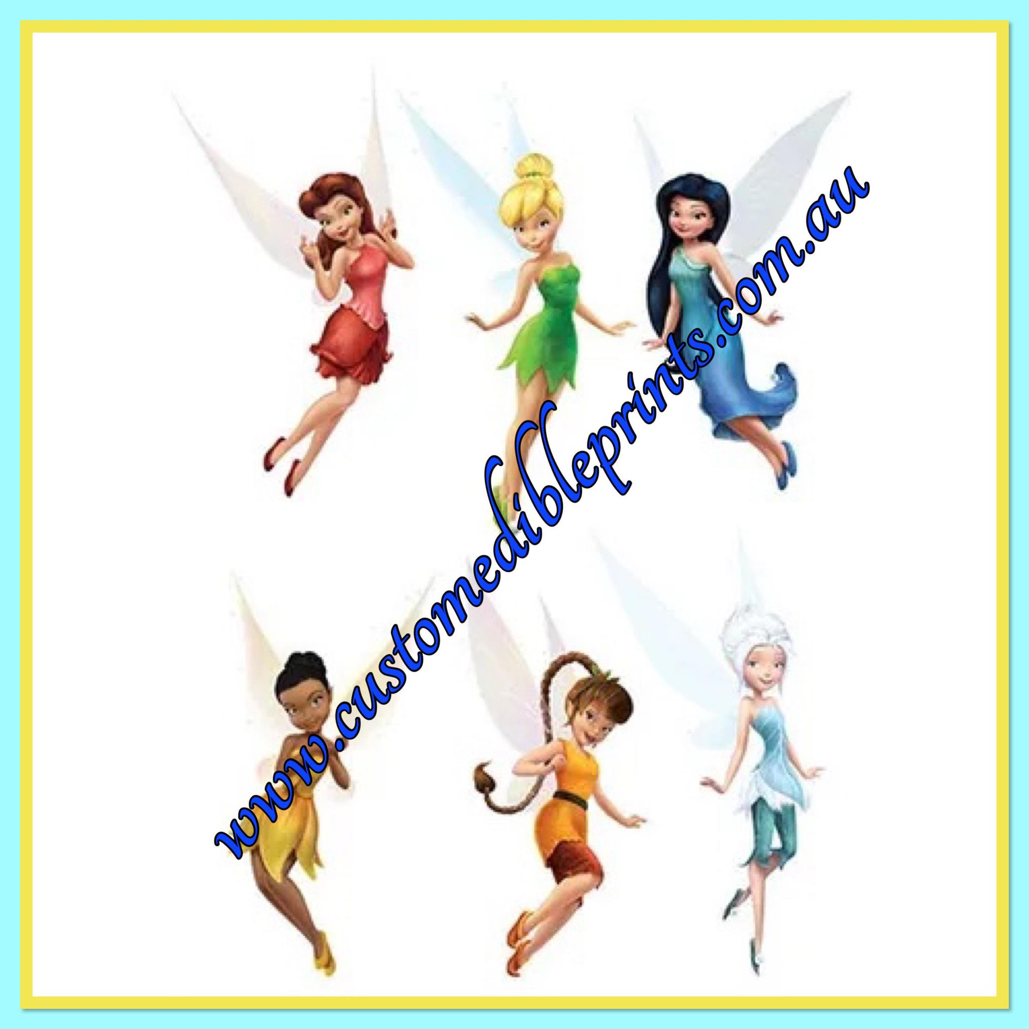 DISNEY FAIRIES CHARACTER SHEET A4 EDIBLE IMAGE | CUSTOM EDIBLE PRINTS