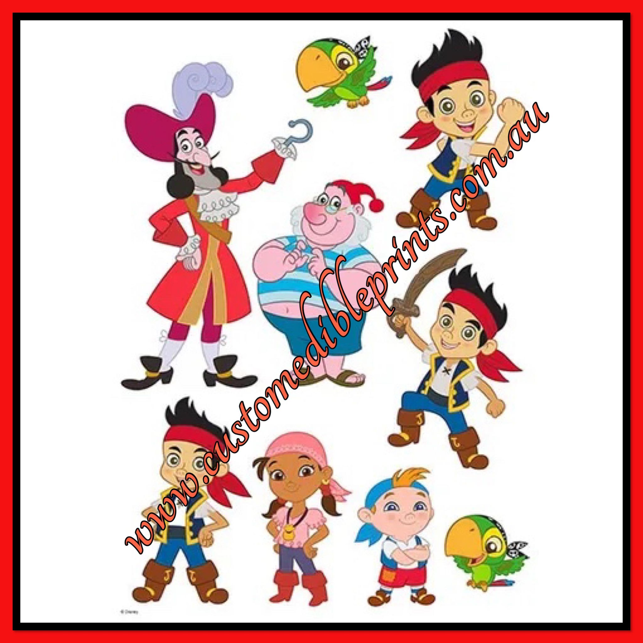 DISNEY JAKE AND THE NEVER LAND PIRATES - CHARACTER SHEET A4 EDIBLE ...