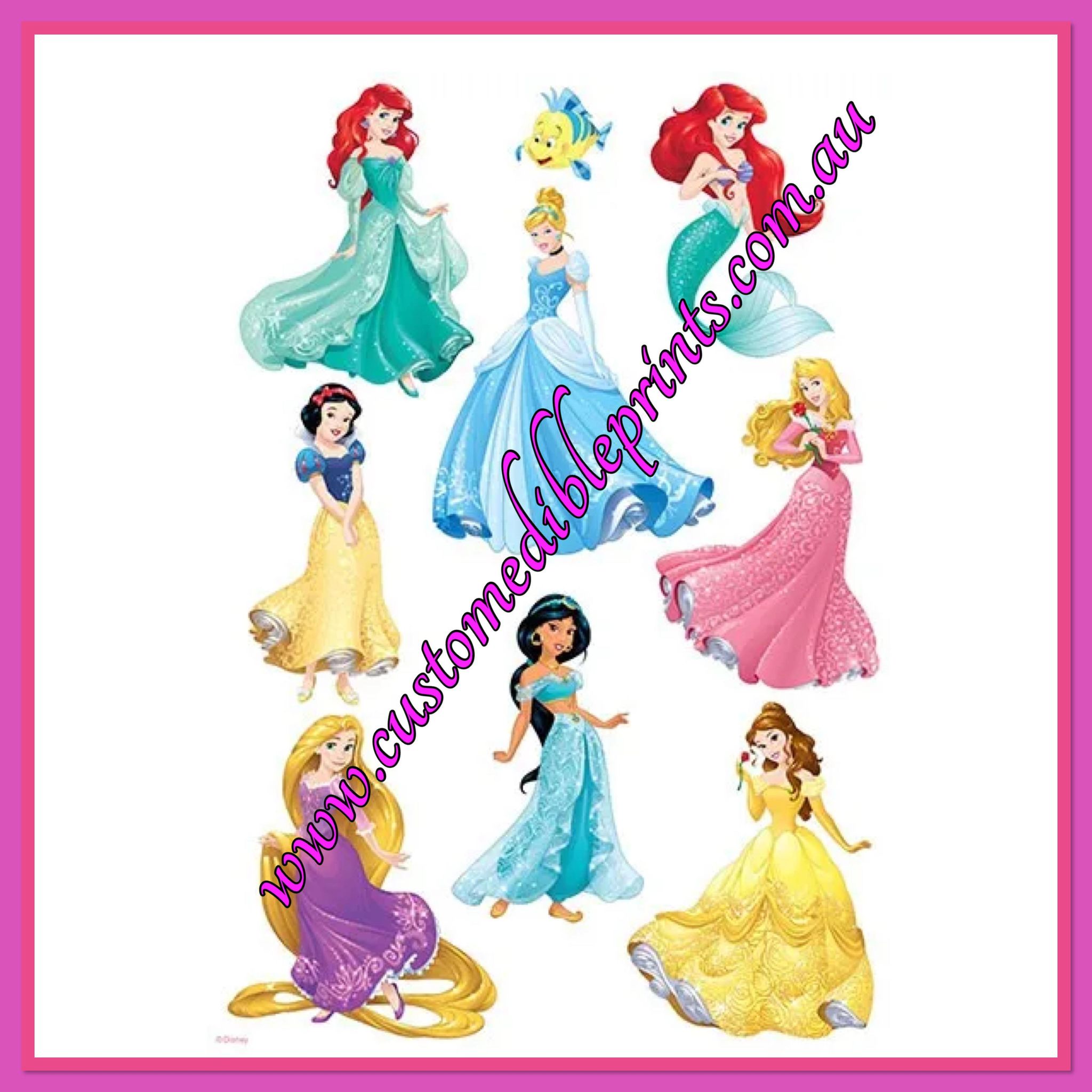 DISNEY PRINCESS - CHARACTER SHEET A4 EDIBLE IMAGE | CUSTOM EDIBLE PRINTS