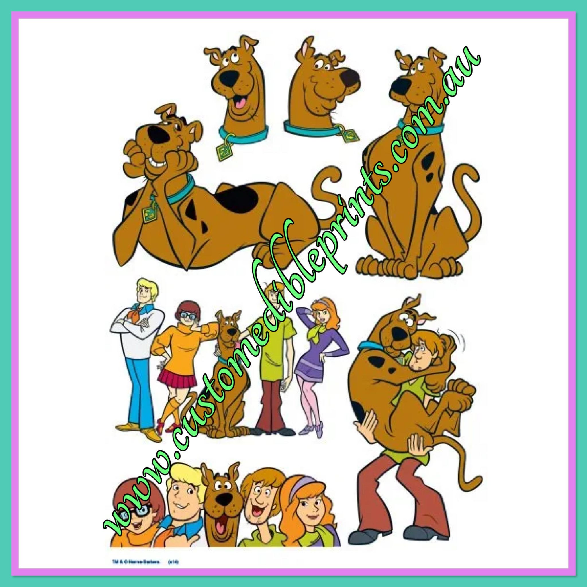 Scooby Doo Character Sheet A4 Edible Image Custom Edible Prints