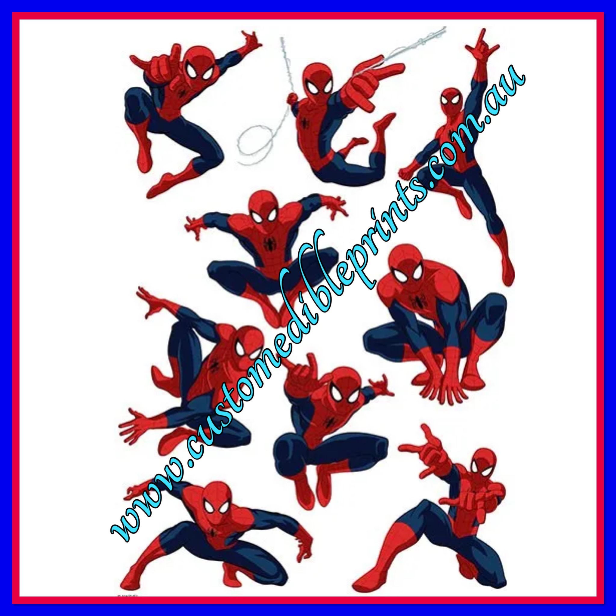 SPIDERMAN CHARACTER SHEET A4 EDIBLE IMAGE | CUSTOM EDIBLE PRINTS