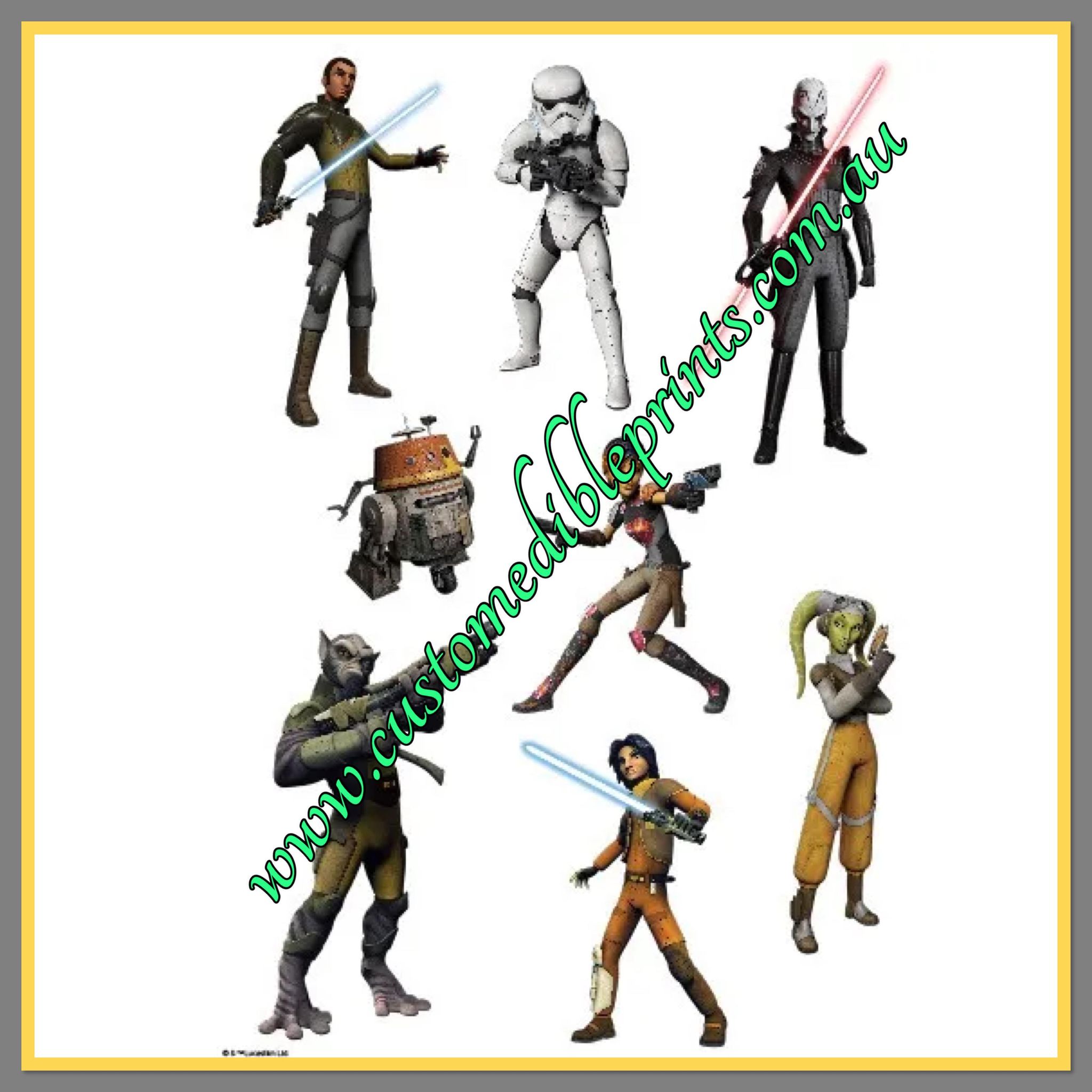 STAR WARS - REBELS CHARACTER SHEET A4 EDIBLE IMAGE | CUSTOM EDIBLE PRINTS