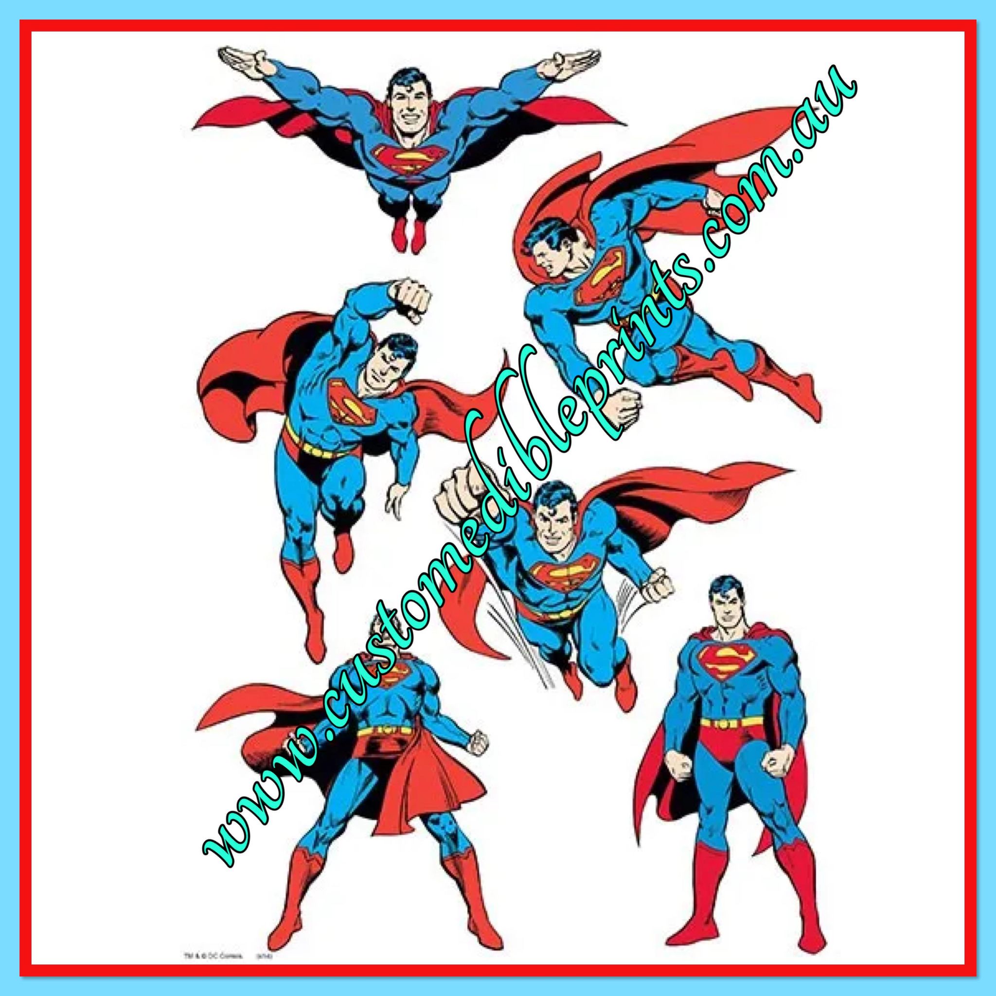 SUPERMAN - CHARACTER SHEET A4 EDIBLE IMAGE | CUSTOM EDIBLE PRINTS
