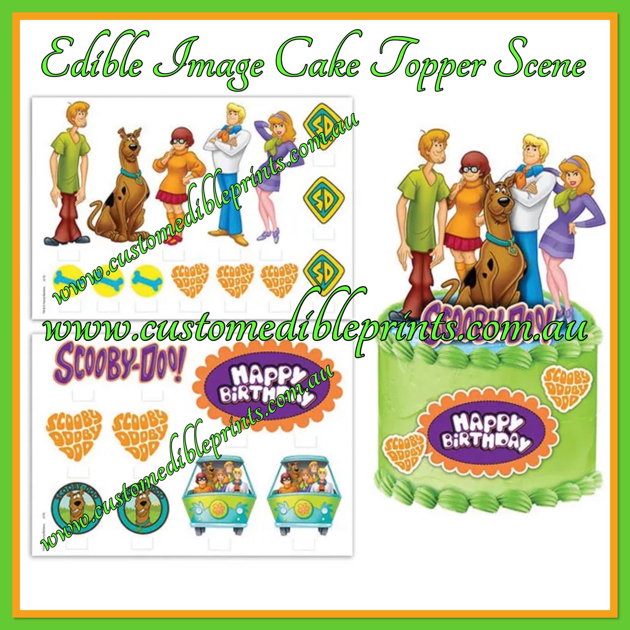 SCOOBY DOO CAKE TOPPER SCENE - EDIBLE IMAGES | CUSTOM EDIBLE PRINTS