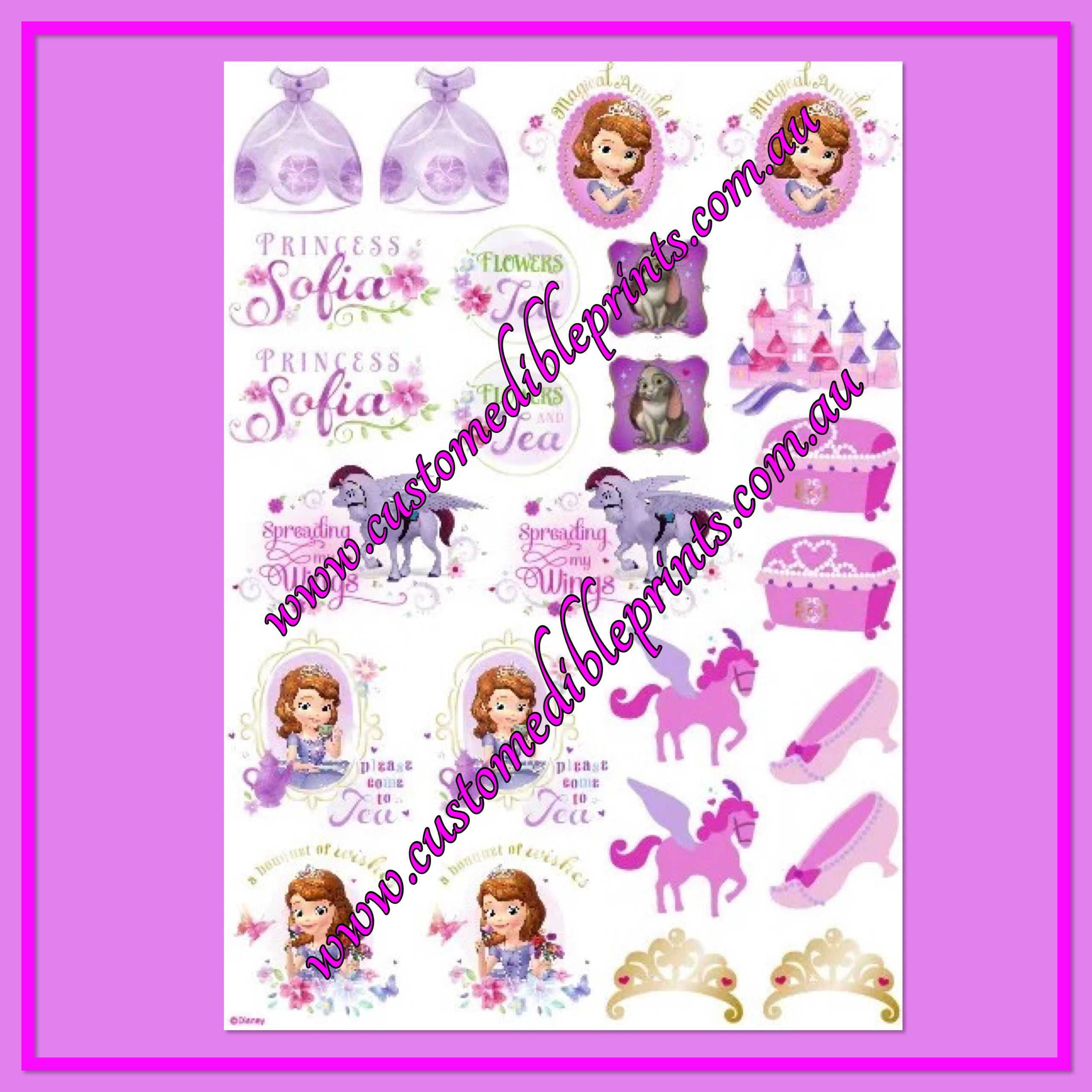 DISNEY SOFIA THE FIRST - PRINCESS SOFIA ICON SHEET A4 EDIBLE IMAGE ...