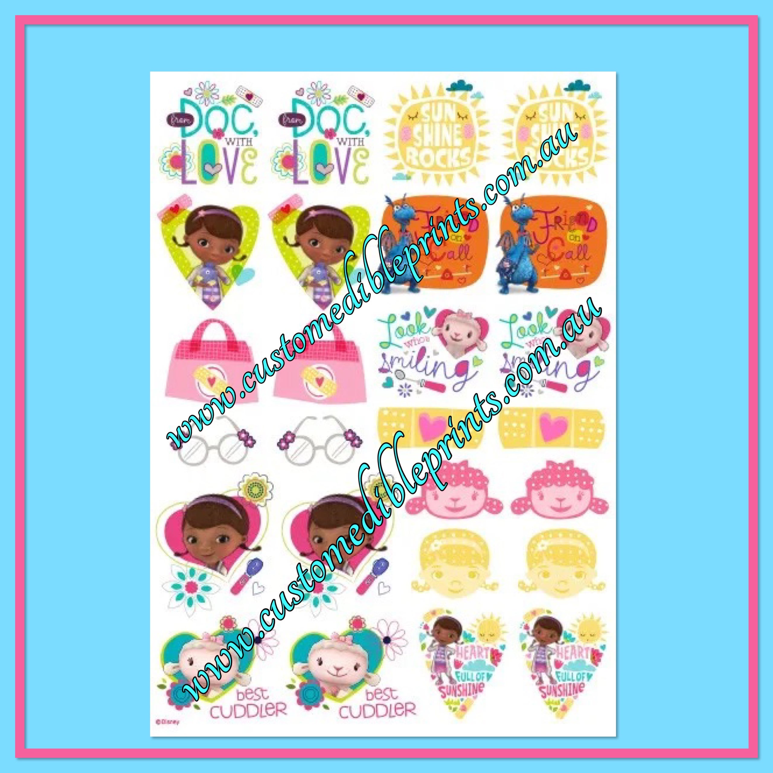 Doc Mcstuffins Icon Sheet A4 Edible Image Custom Edible Prints