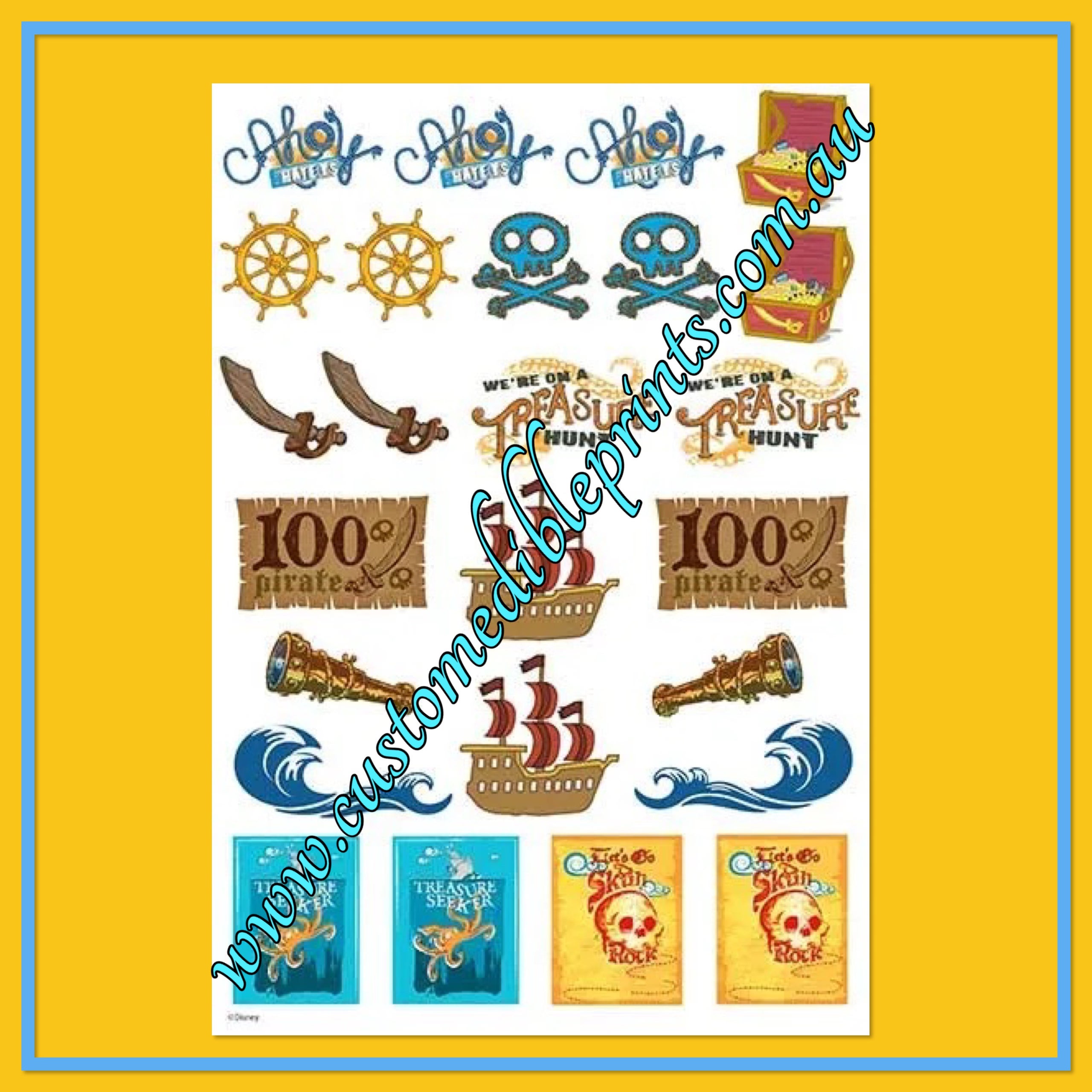 DISNEY JAKE AND THE NEVER LAND PIRATES - ICONS SHEET A4 EDIBLE IMAGE ...