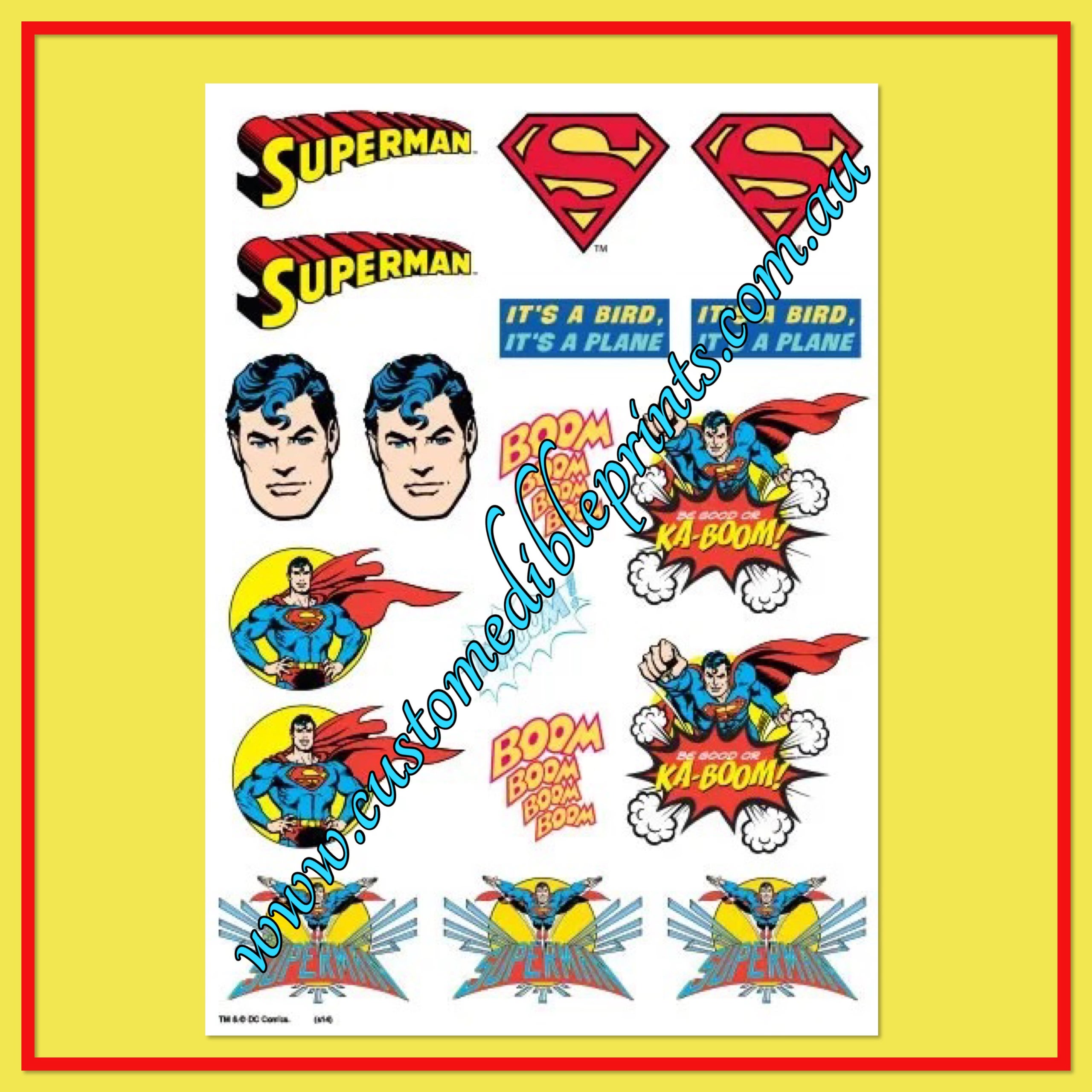 SUPERMAN - ICONS SHEET A4 EDIBLE IMAGE | CUSTOM EDIBLE PRINTS