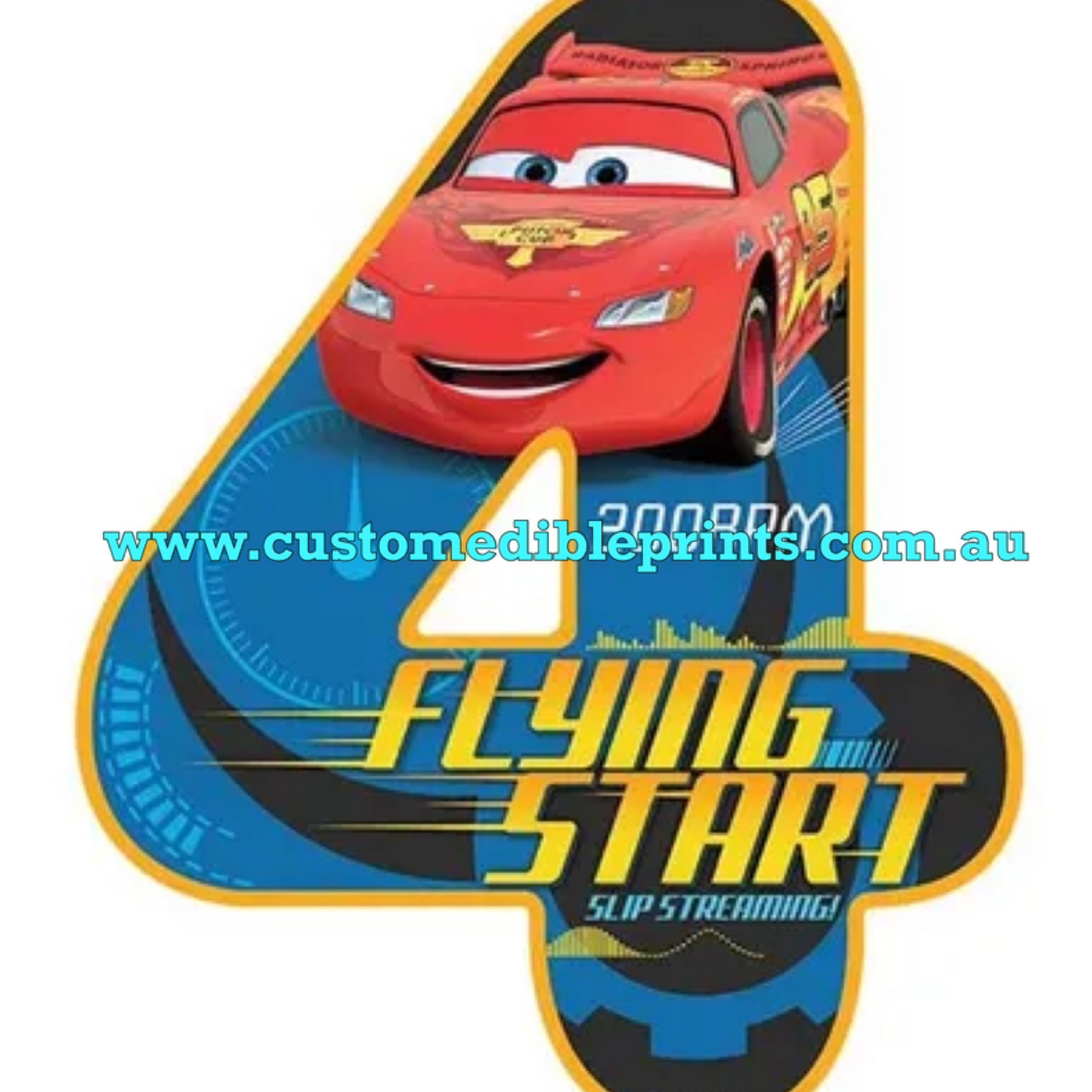 DISNEY CARS NUMBER 4 EDIBLE IMAGE | CUSTOM EDIBLE PRINTS
