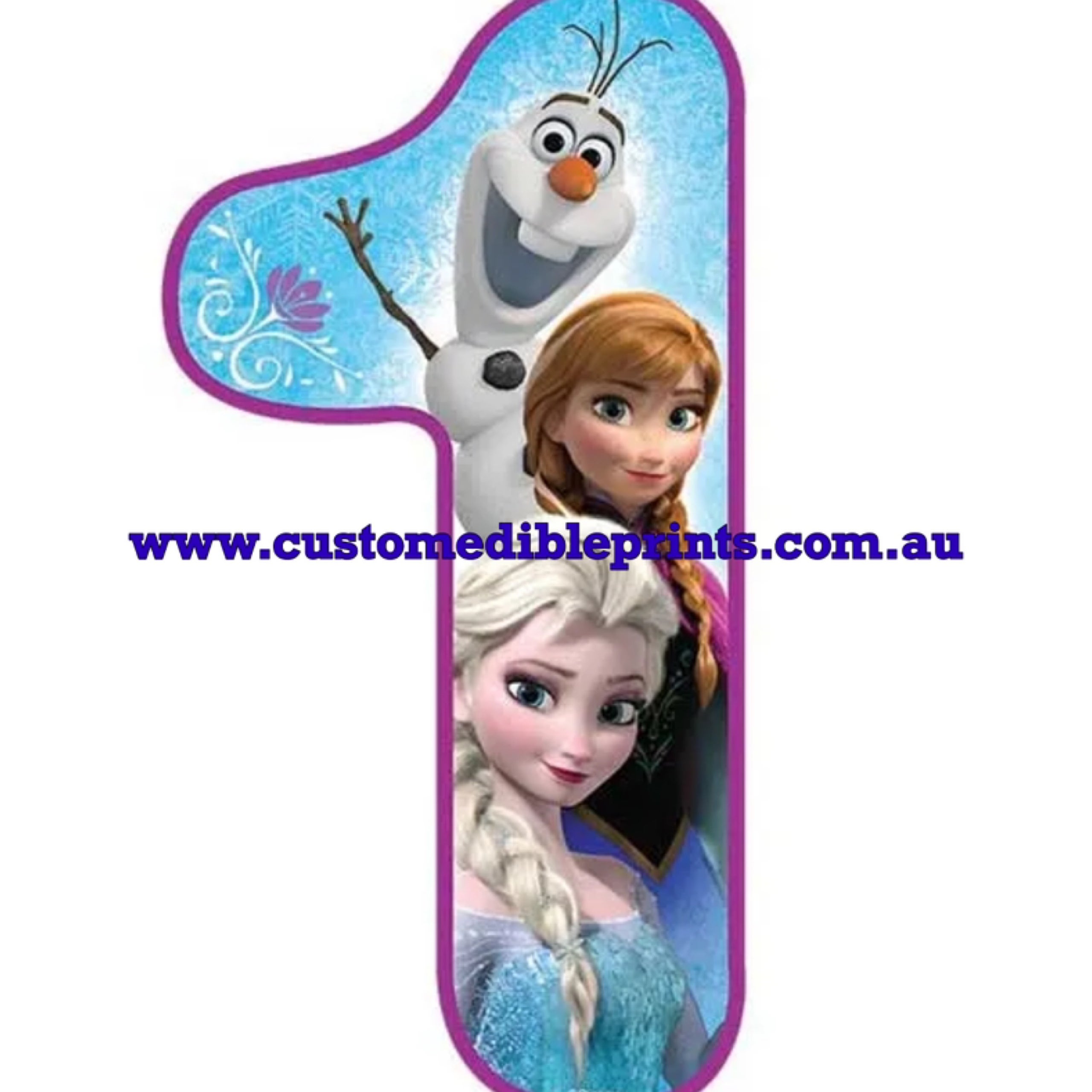 DISNEY FROZEN NUMBER 1 EDIBLE IMAGE | CUSTOM EDIBLE PRINTS