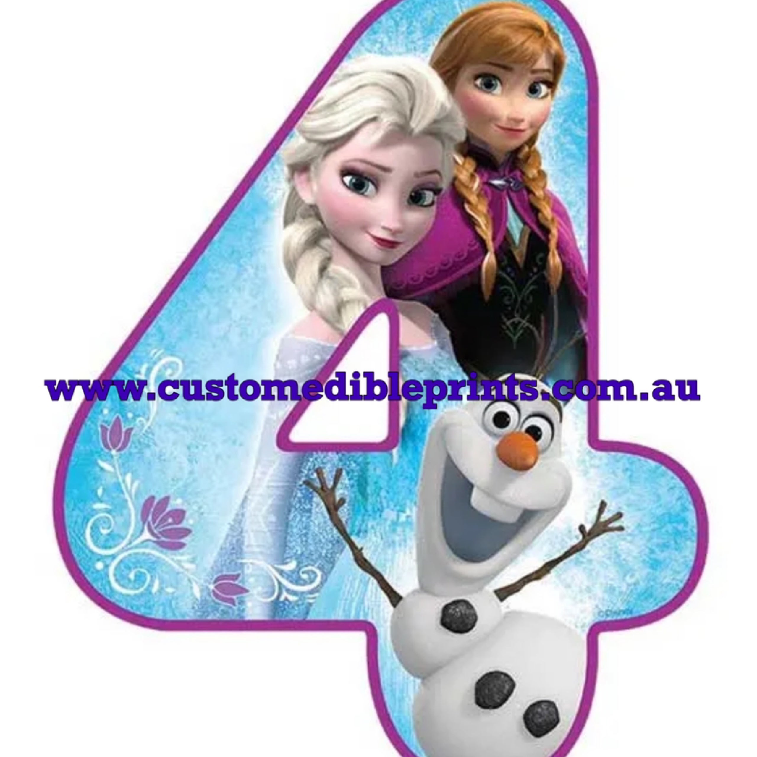 DISNEY FROZEN NUMBER 4 EDIBLE IMAGE | CUSTOM EDIBLE PRINTS